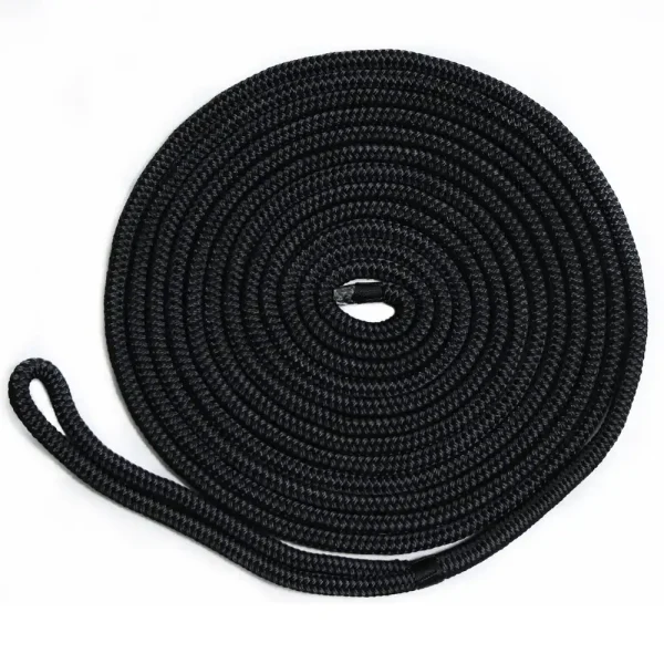 CABO DE AMARRE - DOBLE TRENZADO - COLOR NEGRO - 30' - THE MARINE ROPE ...